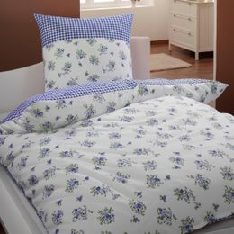 Bettw&auml;sche Dyckhoff "Vera", blau, B/L: 155cm x 220cm, 1 Stk., 1 Stk., Frottee, B/L: 80cm x 80cm, 2 Stk., Frottee, Obermaterial: 75% Baumwolle, 25% Polyester, Bettw&auml;sche, Bettw&auml;sche, aus Weichfrottier