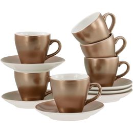 Espressotasse Creatable "Golden Days Wei&szlig;, Espressoset, 12-tlg.", wei&szlig;, 12 Stk., Steinzeug, Trinkgef&auml;&szlig;e, Espressotasse, Goldfarbene Spezialglasur