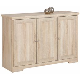 Sideboard Home Affaire "Nanna", braun (sonoma eiche), B:120cm H:80cm T:39cm, Sideboards, Sideboard, Kommode, Breite 118 cm