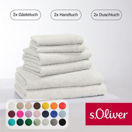 Handtuch Set s.Oliver "s.Oliver, Premium Qualit&auml;t, 600 gr/m&sup2;", beige (ecru), 6 Stk., Walkfrottier, Walkfrottier, Obermaterial: 100% Baumwolle, Handtuch-Sets, 2 G&auml;stet&uuml;cher 30x50, 2 Handt&uuml;cher 50x100, 2 Duscht&uuml;cher 70x140