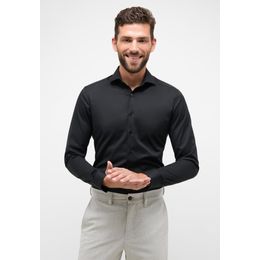Langarmhemd Eterna "SUPER SLIM", Herren, Gr. 36, Normalgr&ouml;&szlig;en, schwarz, Twill, 100% Baumwolle, schmal, Manschette, Hemden, NON IRON (b&uuml;gelfrei)