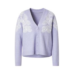 florence by mills Exclusive For About You Strickjacke 'Luna' Damen Gr&ouml;&szlig;e XXL helllila / wei&szlig;