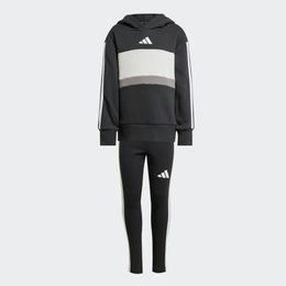 adidas Sportswear Trainingsanzug M&auml;dchen Gr&ouml;&szlig;e 128 grau / schwarz / wei&szlig;