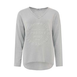 Zwillingsherz Sweatshirt 'Positive Mind' Damen Gr&ouml;&szlig;e S/M hellgrau