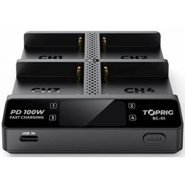 Accsoon Toprig 100W 4-Bay NP-F Fast Charger mit EU GaN Charger