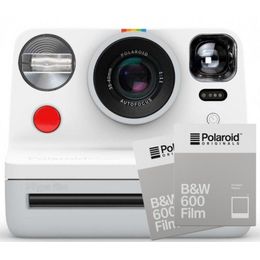 Polaroid Now Kamera wei&szlig; + 600 B&W Film 8x 2er Pack