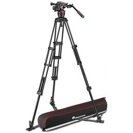 Manfrotto Nitrotech 608 Aluminium Video-Stativ mit Bodenspinne