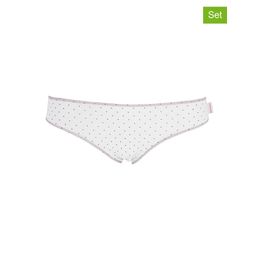 COTONELLA 2er-Set: Slips in Wei&szlig;/ Blau - 50% | Gr&ouml;&szlig;e M | Damen-unterteile
