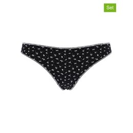 COTONELLA 3er-Set: Slips in Schwarz/ Grau/ Wei&szlig; - 50% | Gr&ouml;&szlig;e L | Damen-unterteile