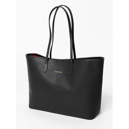 Mia Tomazzi Leder-Schultertasche "Bassini" in Schwarz - (B)39 x (H)29 x (T)14 cm - 74% | Damen-taschen