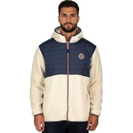 Geographical Norway Fleecejacke "Tangus" in Creme/ Dunkelblau - 63% | Gr&ouml;&szlig;e XL | Herren-pullover-sport
