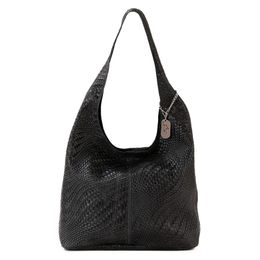 Anna Morellini Leder-Schultertasche "Palladia" in Schwarz - (B)38 x (H)30 x (T)2 cm - 72% | Damen-taschen
