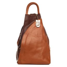 Lucca Baldi Leder-Rucksack "Novara" in Cognac/ Braun - (B)29 x (H)34 x (T)13 cm - 74% | Damen-taschen