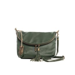 Lucca Baldi Leder-Umh&auml;ngetasche "Cetona" in Dunkelgr&uuml;n - (B)24 x (H)18 x (T)4 cm - 73% | Damen-taschen
