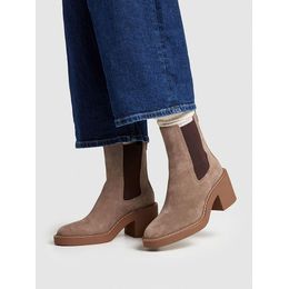 Pepe Jeans Footwear Leder-Chelsea-Boots in Taupe - 65% | Gr&ouml;&szlig;e 38 | Stiefeletten