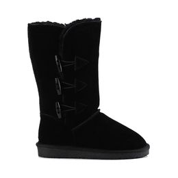 NICEBAY Leder-Boots "Meander" in Schwarz - 80% | Gr&ouml;&szlig;e 38 | Damen-stiefel
