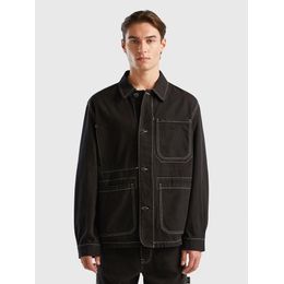 Benetton Hemdjacke in Schwarz - 62% | Gr&ouml;&szlig;e L | Herren-plussize