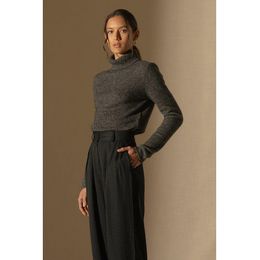 Perfect Cashmere Kaschmir-Rollkragenpullover "Willow" in Schwarz/ Wei&szlig; - 60% | Gr&ouml;&szlig;e XXL | Damen-pullover-cardigans