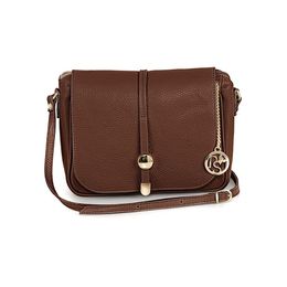 Pia Sassi Leder-Umh&auml;ngetasche "Monte Avella" in Braun - (B)25 x (H)23 x (T)7 cm - 71% | Damen-taschen