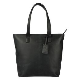 SPARWELL Leder-Shopper "Kylie" in Schwarz - (B)41 x (H)34 x (T)12 cm - 48% | Damen-taschen