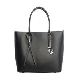 Lia Biassoni Leder-Schultertasche "Mallero" in Schwarz - (B)32 x (H)30 x (T)12 cm - 70% | Damen-taschen