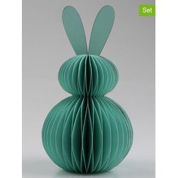 AM Design 2er-Set: Dekofiguren "Hase" in T&uuml;rkis - (B)8 x (H)14 x (T)8 cm - 53% | Dekofiguren