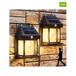 lumisky 4er-Set: LED-Solarleuchten in Schwarz - (B)12 x (H)17,3 cm - 58% | Aussenbeleuchtung
