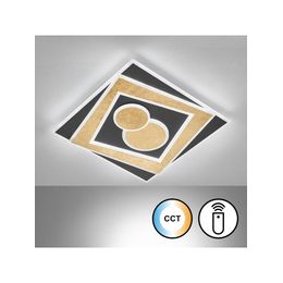 Fischer und Honsel FISCHER & HONSEL LED-Deckenleuchte "Ratio" in Schwarz/ Gold - (B)50 x (H)6,4 x (T)50 cm - 66% | Haengeleuchten-deckenleuchten