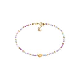 Elli Fu&szlig;schmuck Damen Gr&ouml;&szlig;e 22 gold / pastellgr&uuml;n / helllila / hellpink