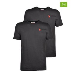 U.S. Polo Assn. 2er-Set: Shirts in Schwarz - 32% | Gr&ouml;&szlig;e L | Herren-plussize