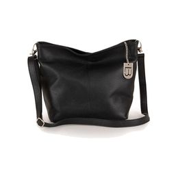 Lucca Baldi Leder-Schultertasche "Trapani" in Schwarz - (B)33 x (H)25 x (T)14 cm - 69% | Damen-taschen