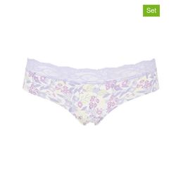 COTONELLA 2er-Set: Slips in Lila/ Wei&szlig; - 53% | Gr&ouml;&szlig;e L | Damen-unterteile