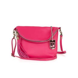 Lucca Baldi Leder-Umh&auml;ngetasche "Cetona" in Fuchsia - (B)24 x (H)18 x (T)4 cm - 63% | Damen-taschen