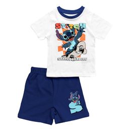 Disney Schlafanzug 'Lilo & Stitch' Jungen Gr&ouml;&szlig;e 128 navy / hellblau / orange / wei&szlig;