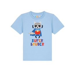 watabout.kids T-Shirt 'Superbruder' Jungen Gr&ouml;&szlig;e 98/104 hellblau / mischfarben
