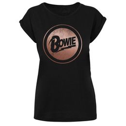F4NT4STIC Shirt 'David Bowie Rose Gold Circle' Damen Gr&ouml;&szlig;e L bronze / schwarz