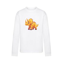 F4NT4STIC Shirt 'S&uuml;&szlig;er Triceratops Dinosaurier' Jungen Gr&ouml;&szlig;e 146/152 braun / gelb / wei&szlig;