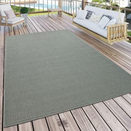 Paco Home Teppich &raquo;Timber 125&laquo; rechteckig 4 mm H&ouml;he Flachgewebe, Sisal Optik, auch als L&auml;ufer, In- und Outdoor geeignet gr&uuml;n Polypropylen