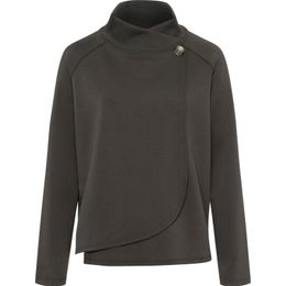 Heine Damen Sweatshirt in asymmetrischer Wickel-Optik graphit Gr&ouml;&szlig;e 44