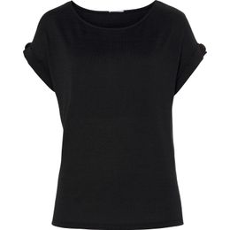 Lascana Damen Kurzarmshirt schwarz Gr&ouml;&szlig;e 32/34
