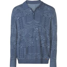 Marco Donati Damen Polopullover jeansblau-bleu-meliert Gr&ouml;&szlig;e 48