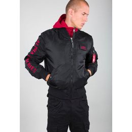 Alpha Industries Herren Bomberjacke &raquo;MA-1 D-TEC SE&laquo; mitKapuze rot S