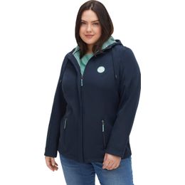 sheego Damen Softshelljacke mit Fleece-Innenseite nachtblau Gr&ouml;&szlig;e 48