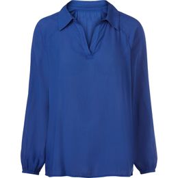Heine Damen Schlupf-Bluse mit Gummizug an den &Auml;rmeln royalblau Gr&ouml;&szlig;e 46