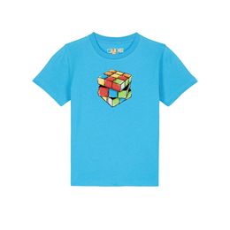 watabout.kids T-Shirt 'Pixel Zauberw&uuml;rfel' Jungen Gr&ouml;&szlig;e 134/146 aqua / mischfarben