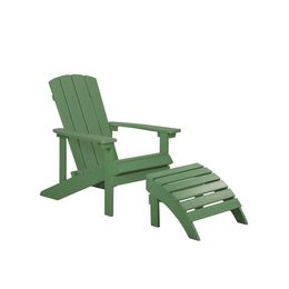 Beliani 2-tlg Gartenstuhl ADIRONDACK in Gr&uuml;n | Gr.: onesize