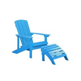 Beliani 2-tlg Gartenstuhl ADIRONDACK in Blau | Gr.: onesize