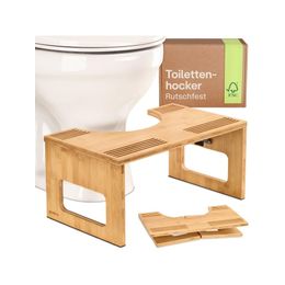 Praknu Klappbarer Toilettenhocker aus FSC Bambus-Holz | Gr.: onesize