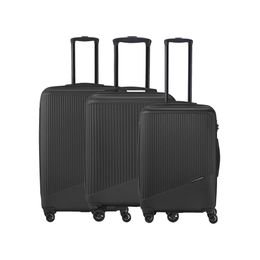 Travelite Bali - 4-Rollen Trolley Set 3tlg. (wei&szlig;/cognac) in schwarz | Gr.: onesize