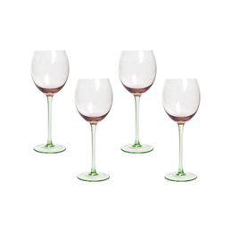 Beliani 4er-Set Gl&auml;ser DIOPSIDE in Transparent/Rosa/Gr&uuml;n | Gr.: onesize